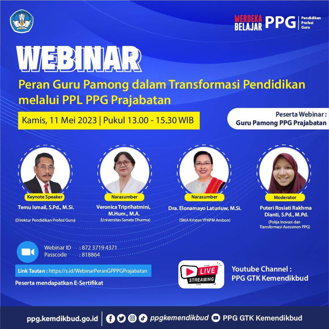 Webinar Peran Guru Pamong dalam Transformasi Pendidikan melalui PPL PPG ...